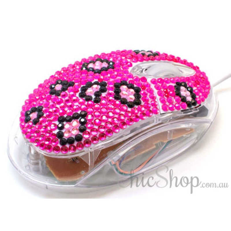 Pink Cute Crystal USB Optical Computer Mouse