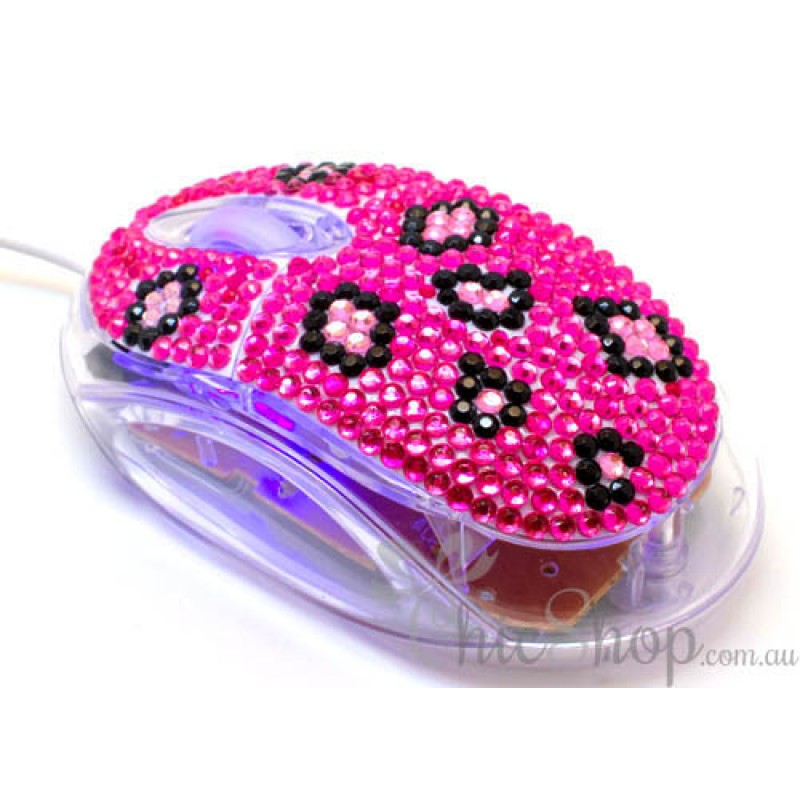 Pink Cute Crystal USB Optical Computer Mouse