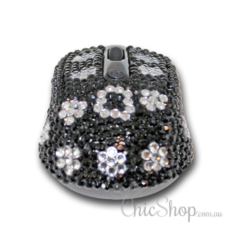 Pink Flower Wireless Computer Mouse