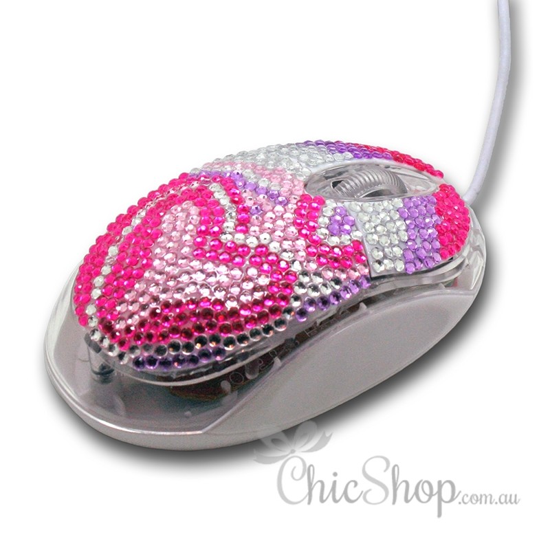 Pink Flower Wireless Computer Mouse
