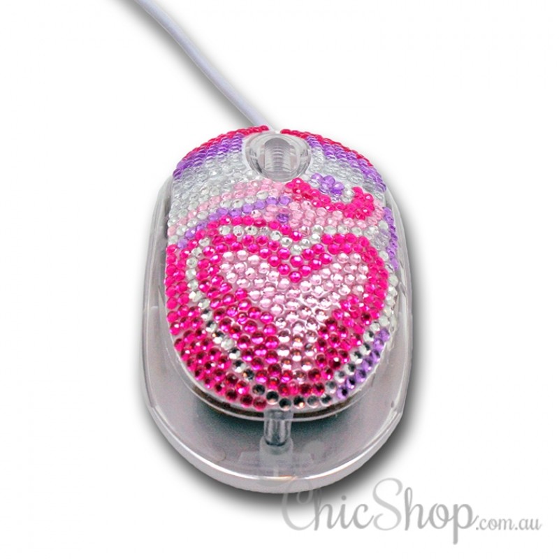 Pink Flower Wireless Computer Mouse