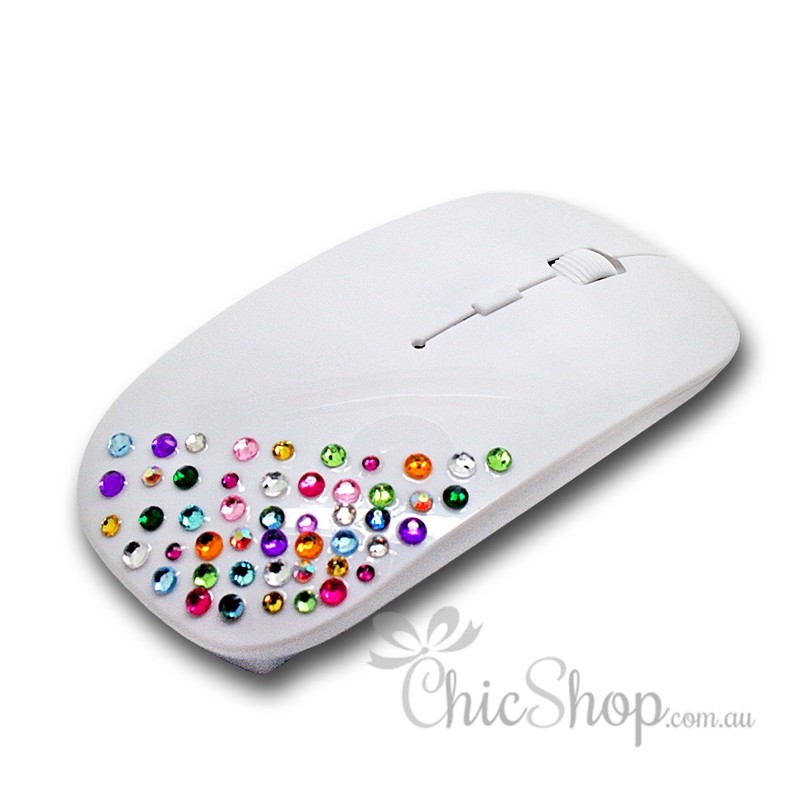 Pink Flower Wireless Computer Mouse