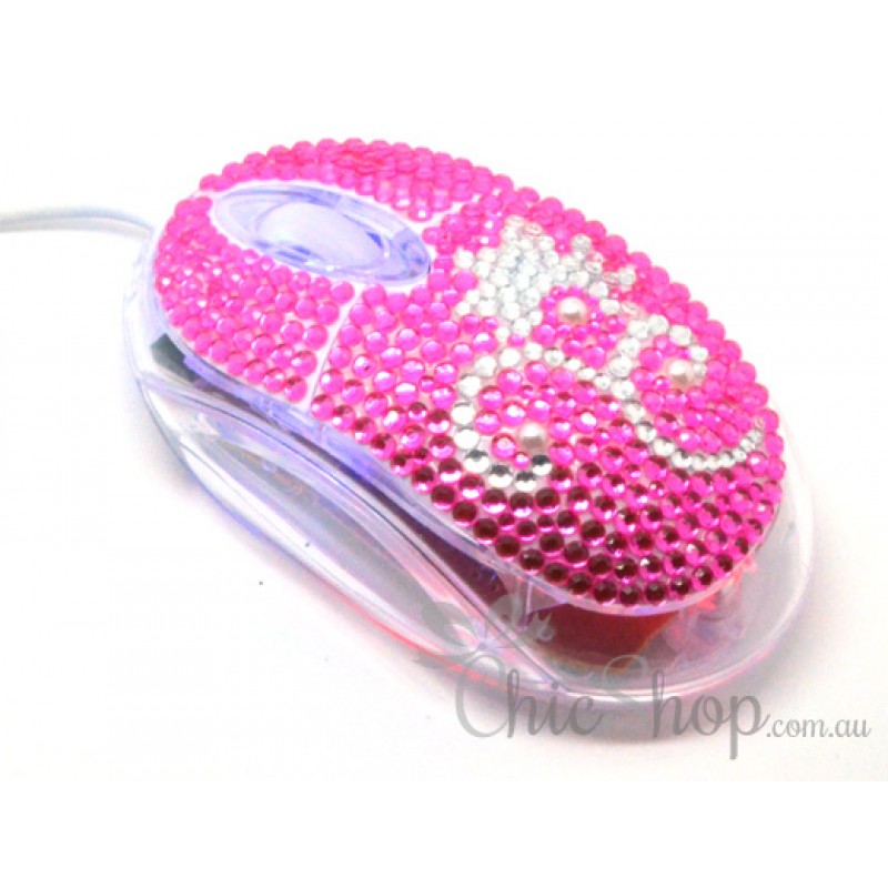 Crystal Pink USB Optical Computer Mouse