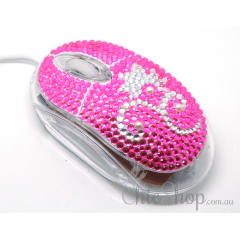 Crystal Pink USB Optical Computer Mouse