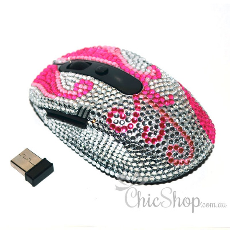 Pink Designer Wireless Computer Mouse