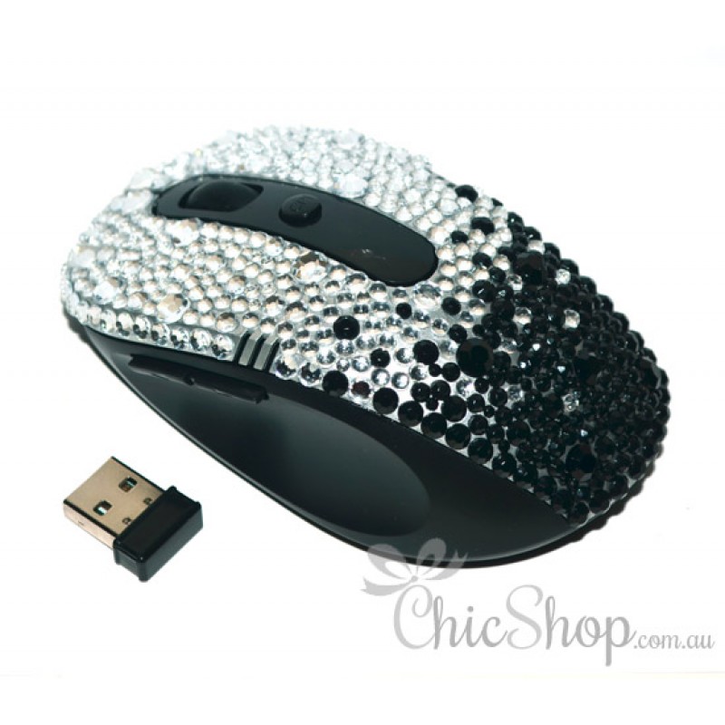Wireless Bling Computer Mouse with 2 Extra Buttons