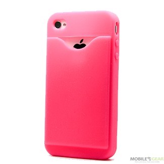iPhone 4/4s Pink Cover with Card Holder