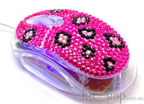Pink Cute Crystal USB Optical Computer Mouse