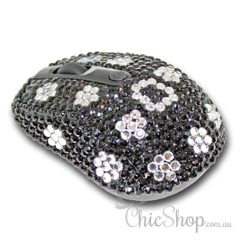 Pink Flower Wireless Computer Mouse