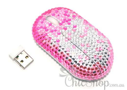 Wireless Crystal Pink Computer Mini Mouse