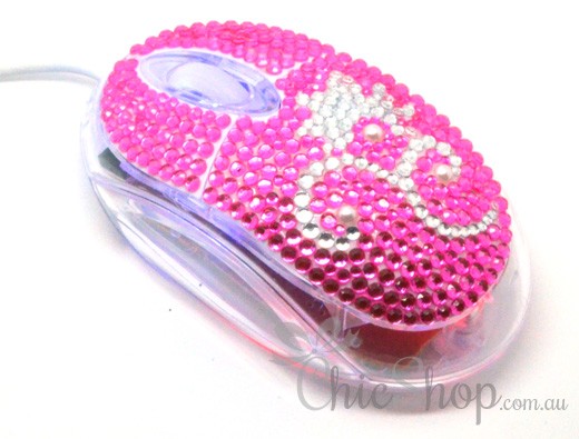 Crystal Pink USB Optical Computer Mouse