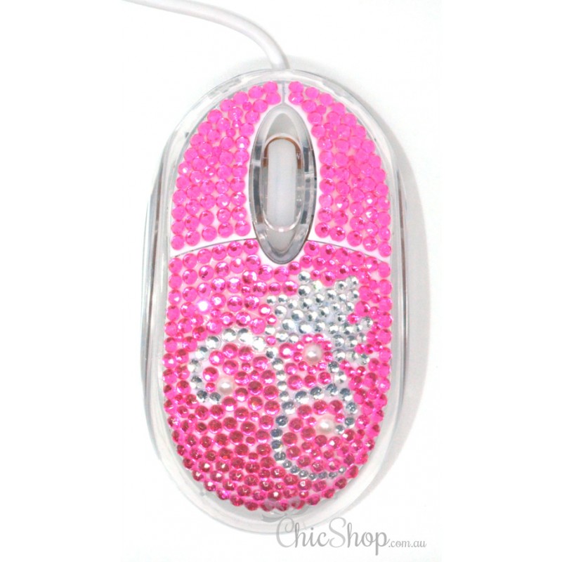 Crystal Pink USB Optical Computer Mouse
