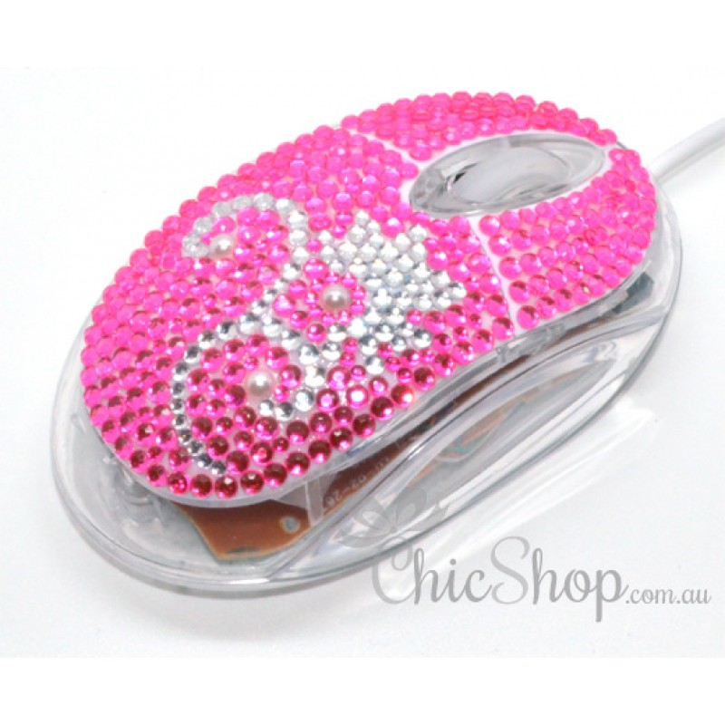 Crystal Pink USB Optical Computer Mouse